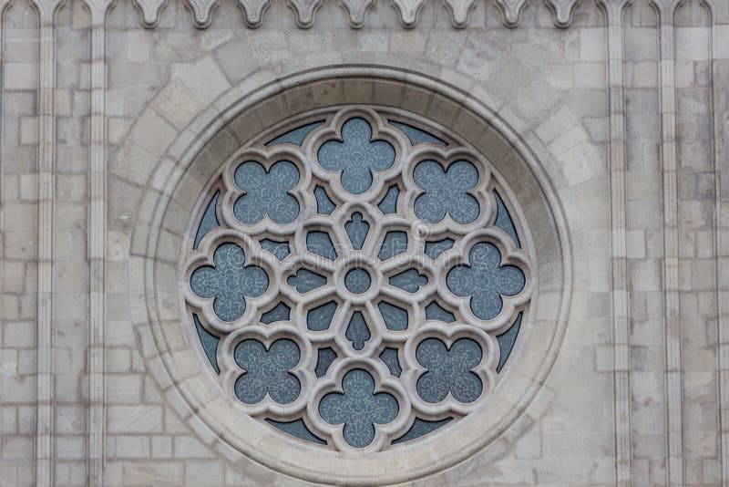Closeup of a Rose Window Church. Stock Photo - Image of building ...