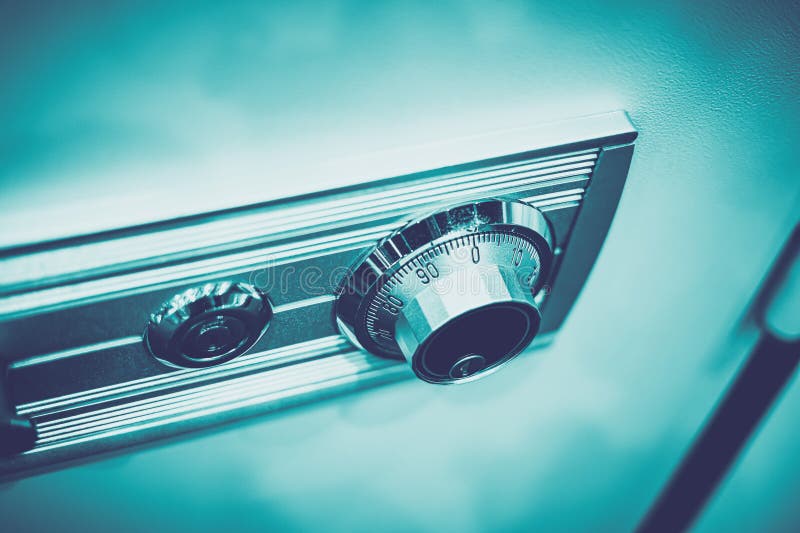 Closeup Rotation Dial Number Key Lock on Safe Box for Security Code ...
