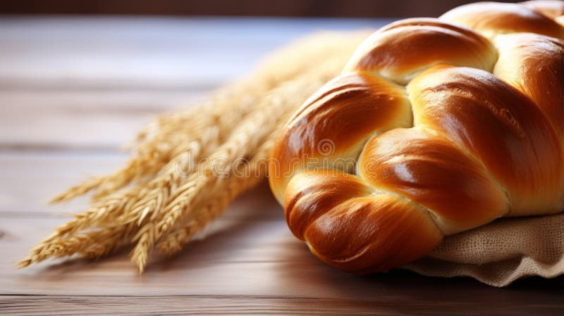 A Closeup of a Round Challah Bread, a Symbol of the Holiday Stock ...