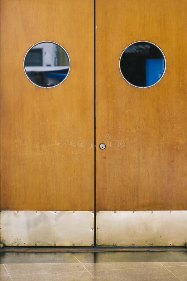 Round door windows stock image. Image of round, wood - 160566123