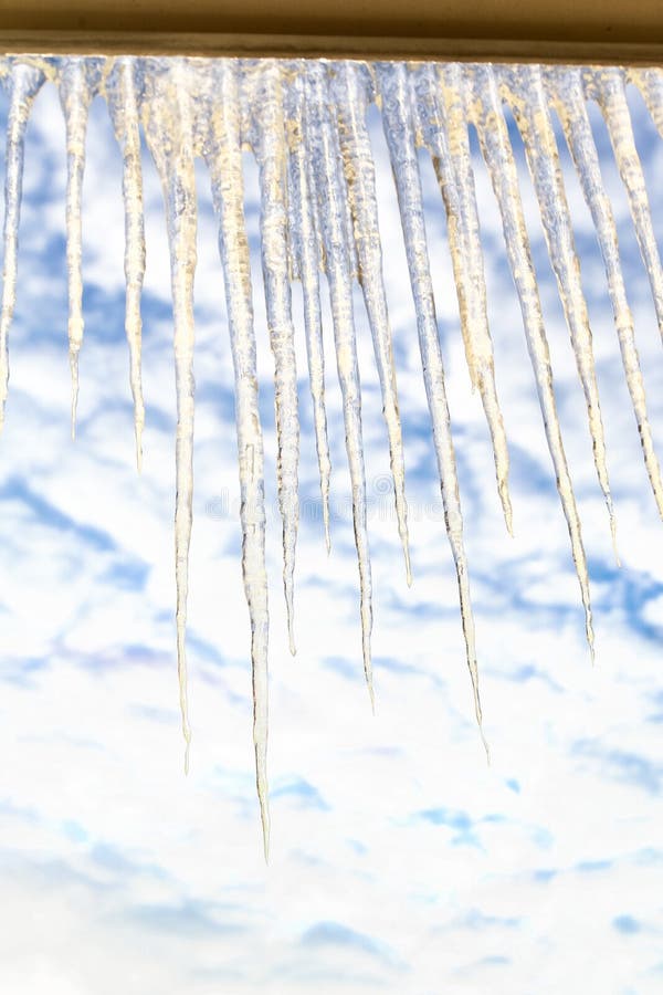 Icicles on Window stock photo. Image of frozen, view - 109615704