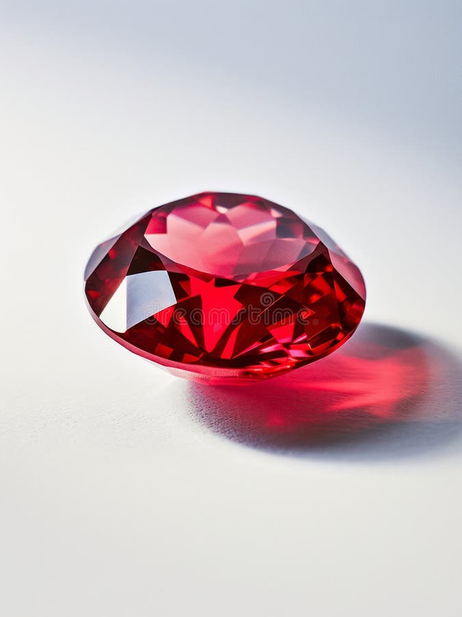 Ruby Gemstone on White Background. Stock Illustration - Illustration of ...