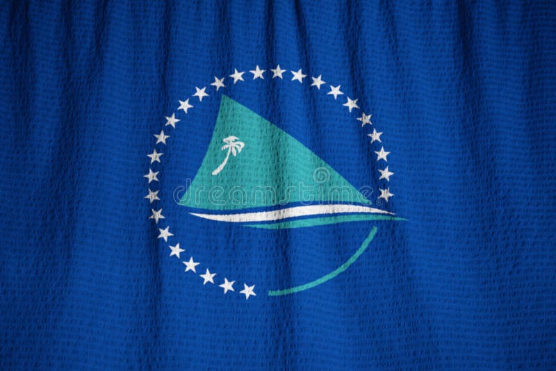 Closeup of Ruffled Pacific Community Flag, Pacific Community Flag ...