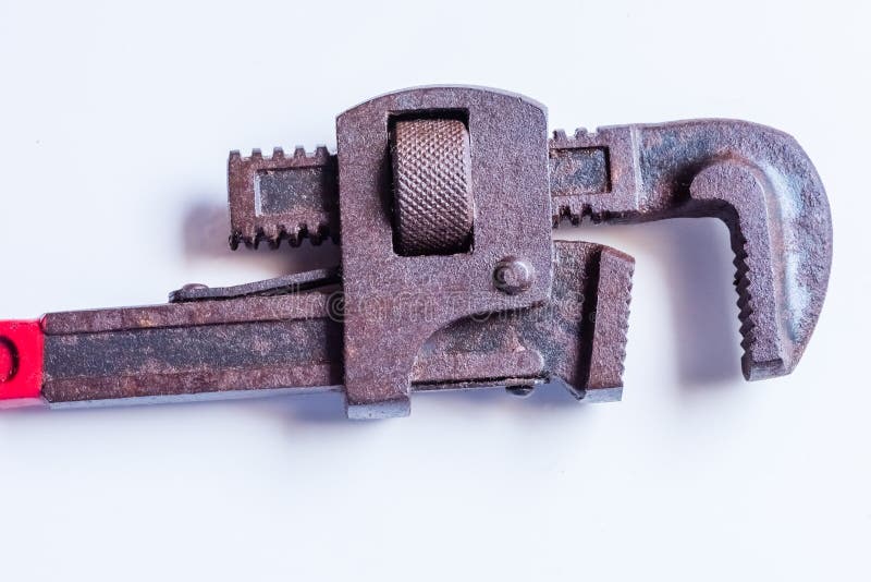 Rusted and Stained Pipe Wrench Handtool Stock Photo - Image of ...