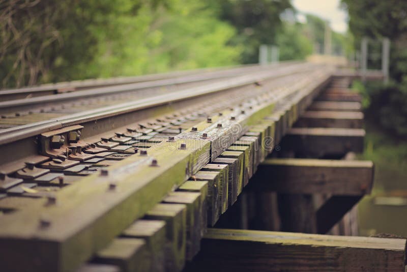 Closeup of Rustic Railroad Tracks Stock Image - Image of train, rail ...