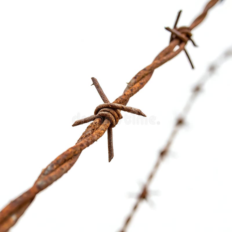 Closeup of Rusty Barbed Wire Stock Illustration - Illustration of ...
