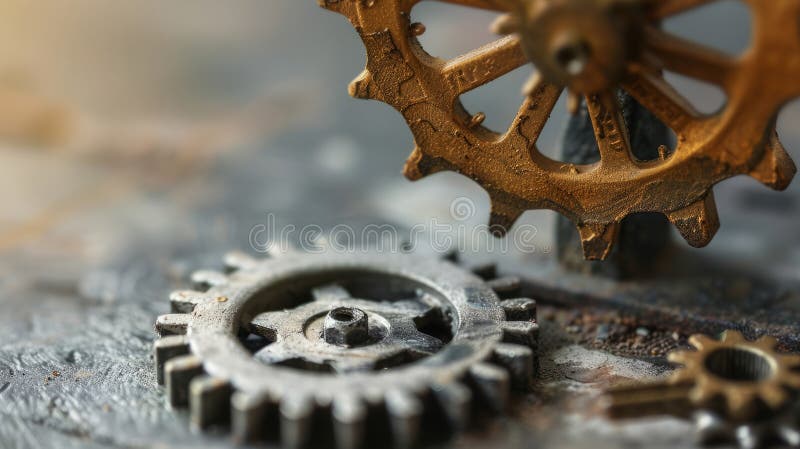 Closeup of Rusty Gears and Cogs in a Mechanical Workshop. Stock Photo ...