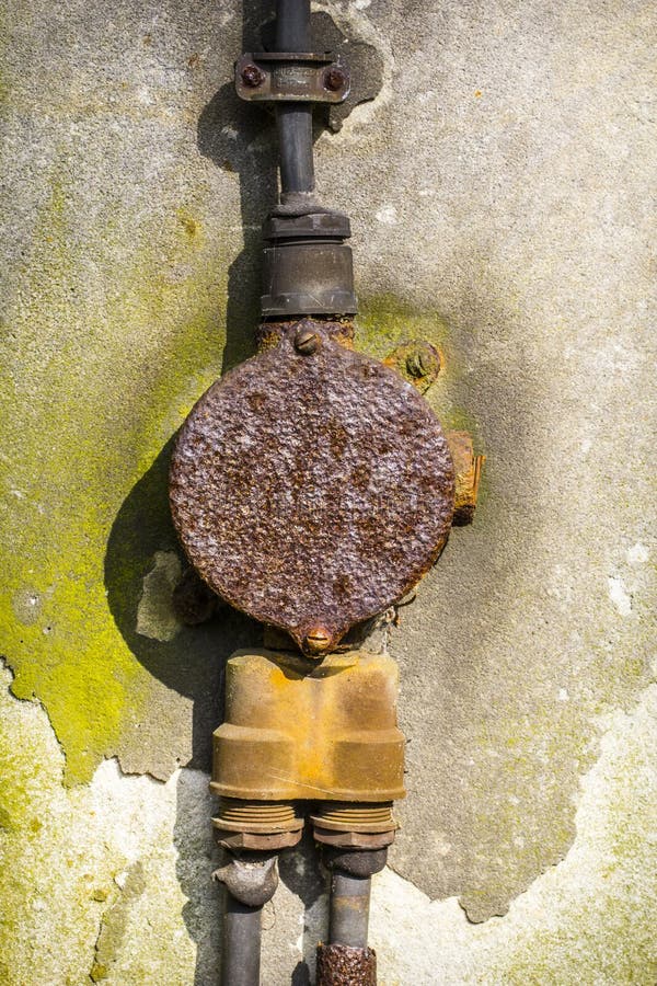 Closeup of a Rusty Old Junction Box on a Wall Stock Image - Image of ...