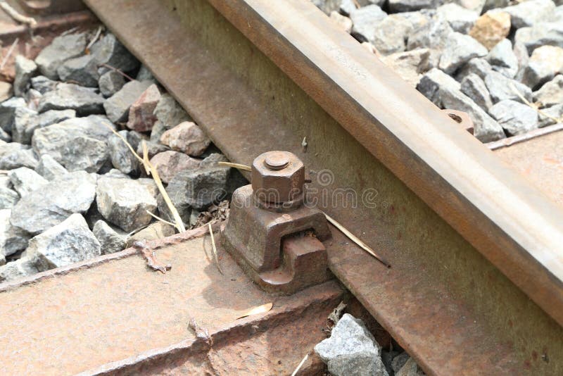 Rail fasteners close-up stock photo. Image of machine - 121345216