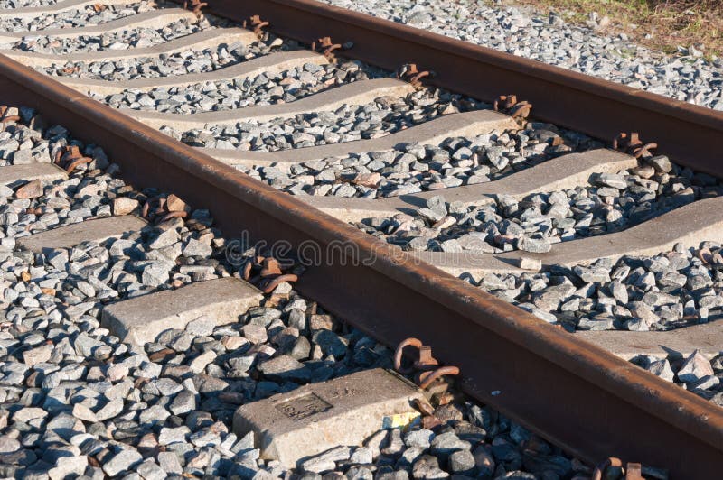 Closeup of rusty rails stock photo. Image of parallel - 22798934