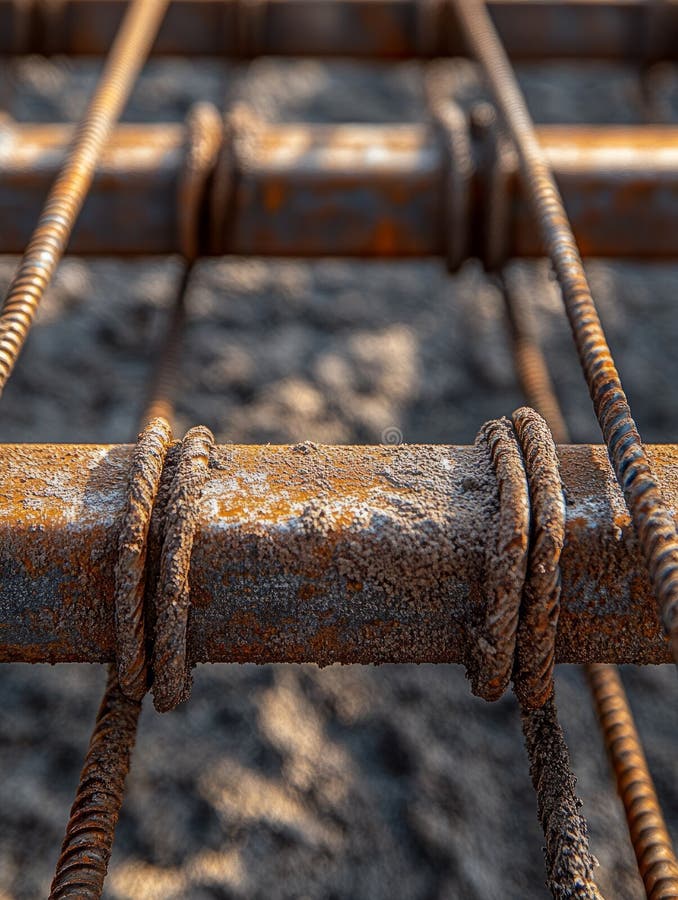 Closeup of Rusty Rebar in a Construction Setting. Stock Image - Image ...