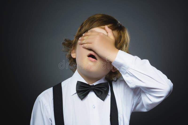 Closeup Sad Boy with Worried Stressed Face Expression Stock Image ...