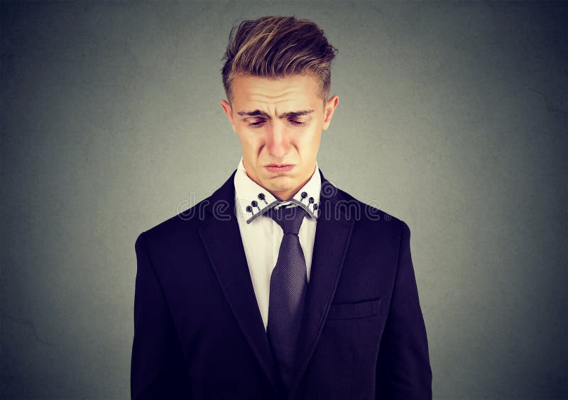 Closeup of a Sad Crying Business Man Stock Image - Image of crying ...