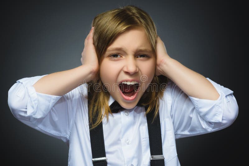 Closeup Sad Girl with Worried Stressed Face Expression Stock Image ...