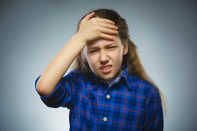 Closeup Sad Girl with Worried Stressed Face Expression Stock Photo ...