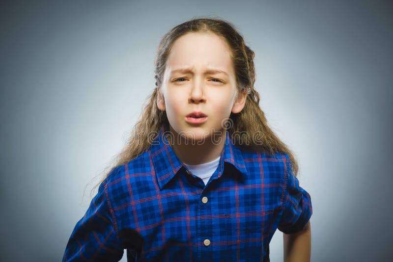 Closeup Sad Girl with Worried Stressed Face Expression Stock Photo ...