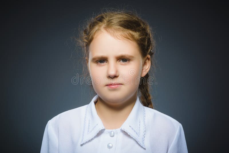 Closeup Sad Girl with Worried Stressed Face Expression Stock Photo ...