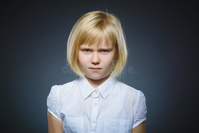 Closeup Scared and Shocked Little Girl. Human Emotion Face Expression ...