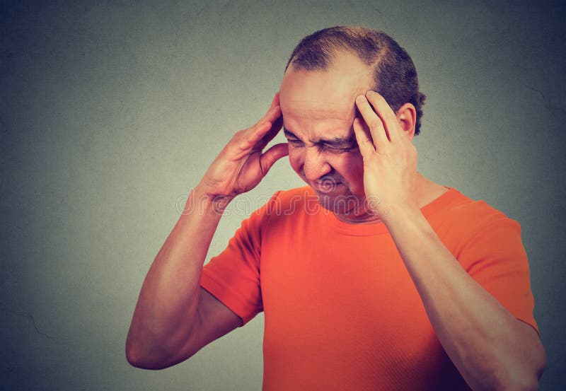 Closeup Sad Middle Aged Man with Worried Stressed Face Expression ...