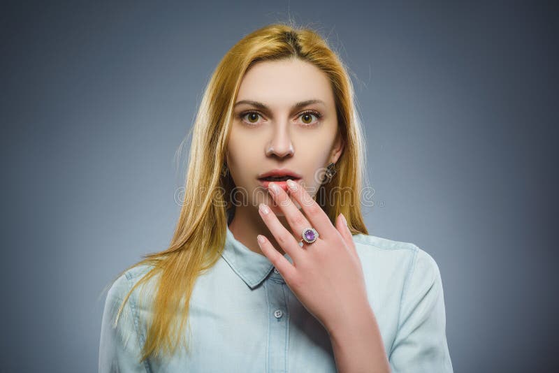Closeup Sad Woman with Worried Stressed Face Expression Stock Image ...