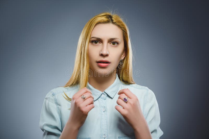 Beautiful Blond Woman in Surprise and Shock Face Expression Expressing ...