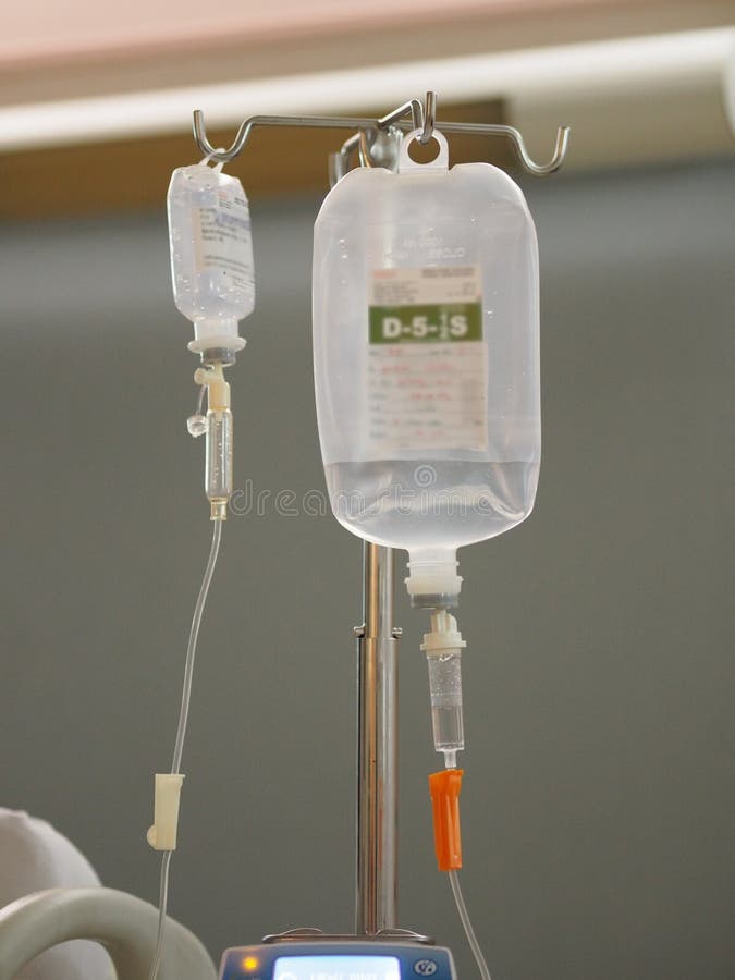 Saline Drip Control Machine in Ward at the Hospital Stock Photo - Image ...