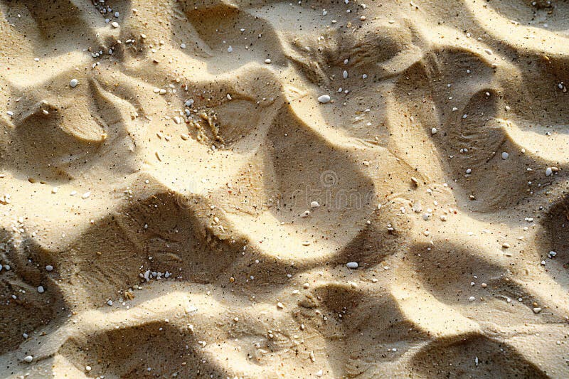A Closeup of the Sand Texture, with Visible Footprints and Dust ...