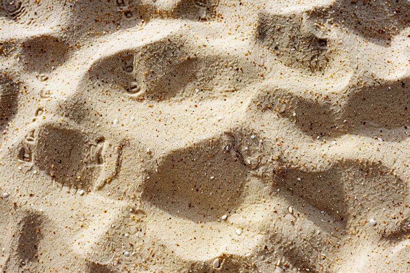 A Closeup of the Sand Texture, with Visible Footprints and Dust ...