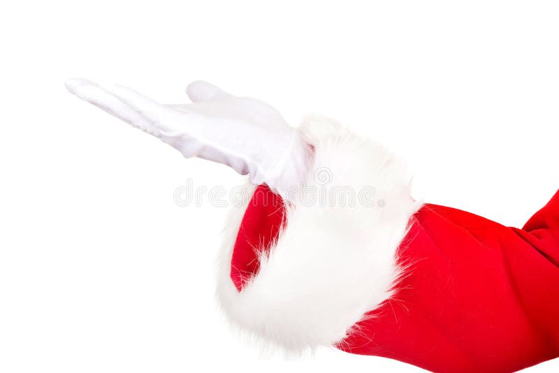 Closeup on Santa Hand Holding a Copyspace Stock Photo - Image of ...