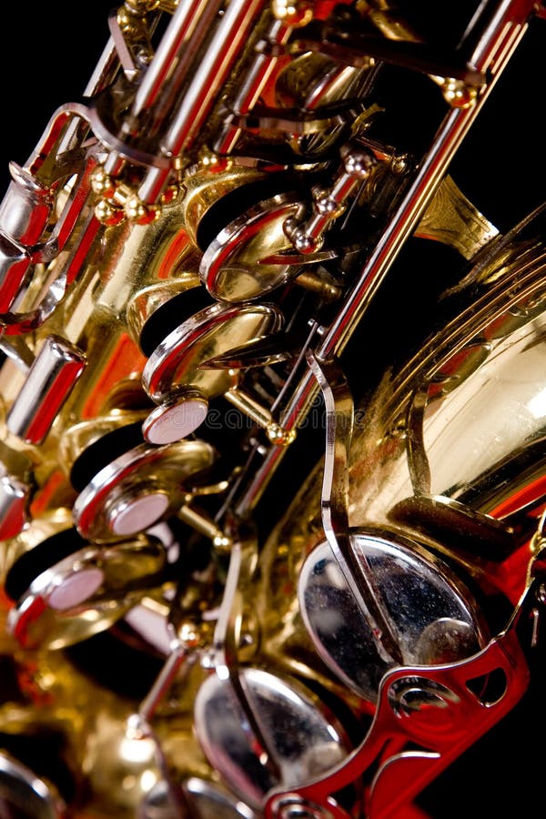 Closeup Saxaphone Buttons stock photo. Image of golden - 10229024