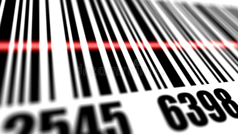 Closeup of Scanner Scanning Barcode Stock Illustration - Illustration ...
