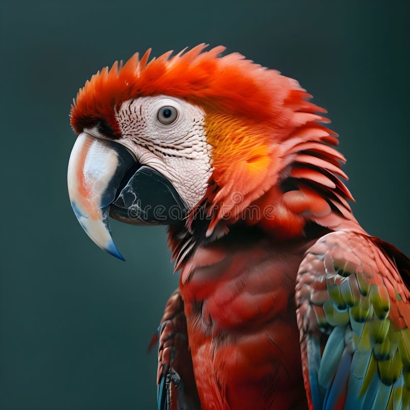 Closeup of a Scarlet Macaw from Side View Scarlet Macaw Closeup Head ...
