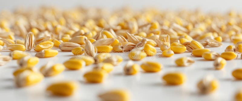 Closeup of Scattered Dry Yellow Corn Kernels Stock Photo - Image of ...