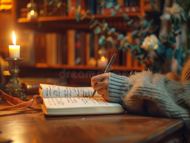 Closeup Scene of Hand Writing on Notebook. by Generative Ai Stock ...