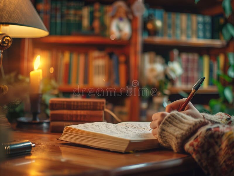 Closeup Scene of Hand Writing on Notebook. by Generative Ai Stock ...