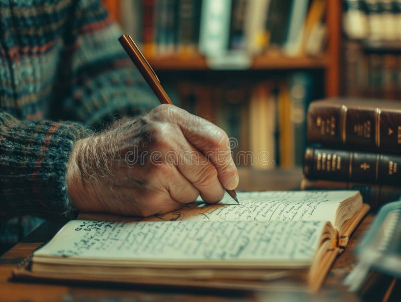 Closeup Scene of Hand Writing on Notebook. by Generative Ai Stock ...