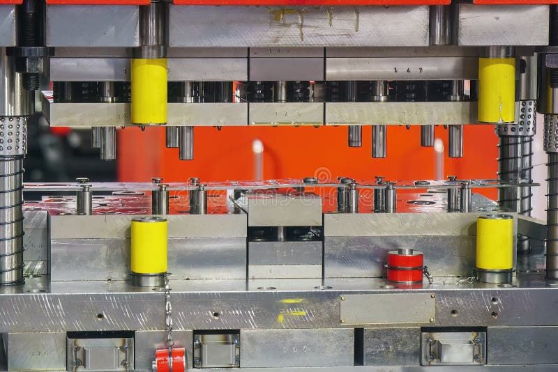 Closeup Scene of the Progressive Die Stock Photo - Image of engineering ...