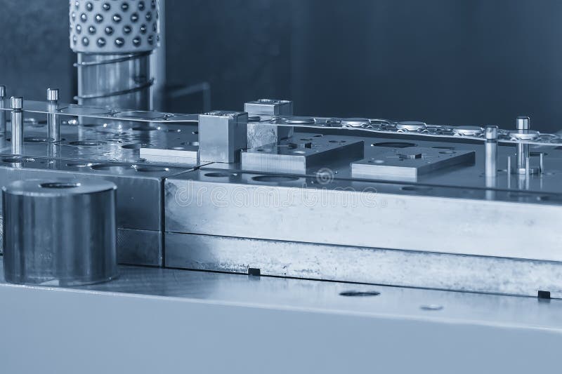 Closeup Scene of the Progressive Die Stock Image - Image of sheet ...