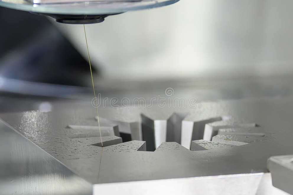 Closeup Scene the Wire EDM Machine Cutting the Mold Parts Stock Image ...