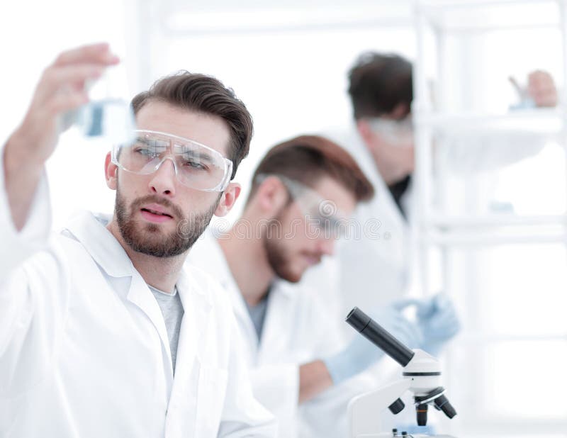 Closeup.scientists in the Laboratory Stock Photo - Image of adult, coat ...
