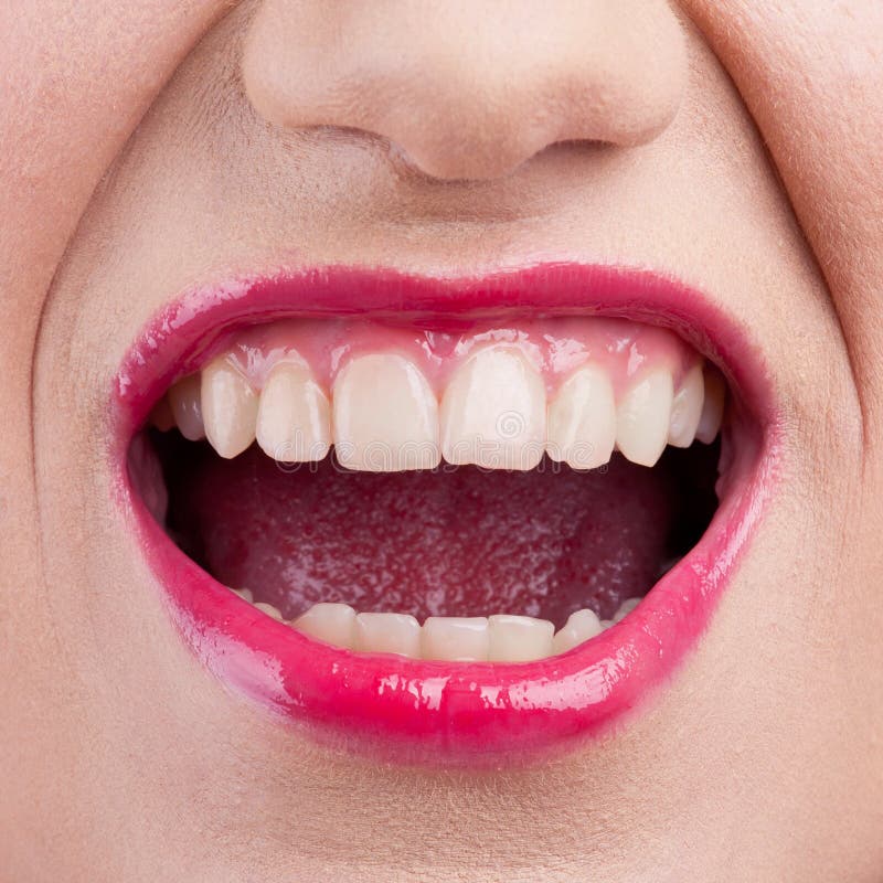 Closeup of screaming mouth stock image. Image of cosmetic - 46769447