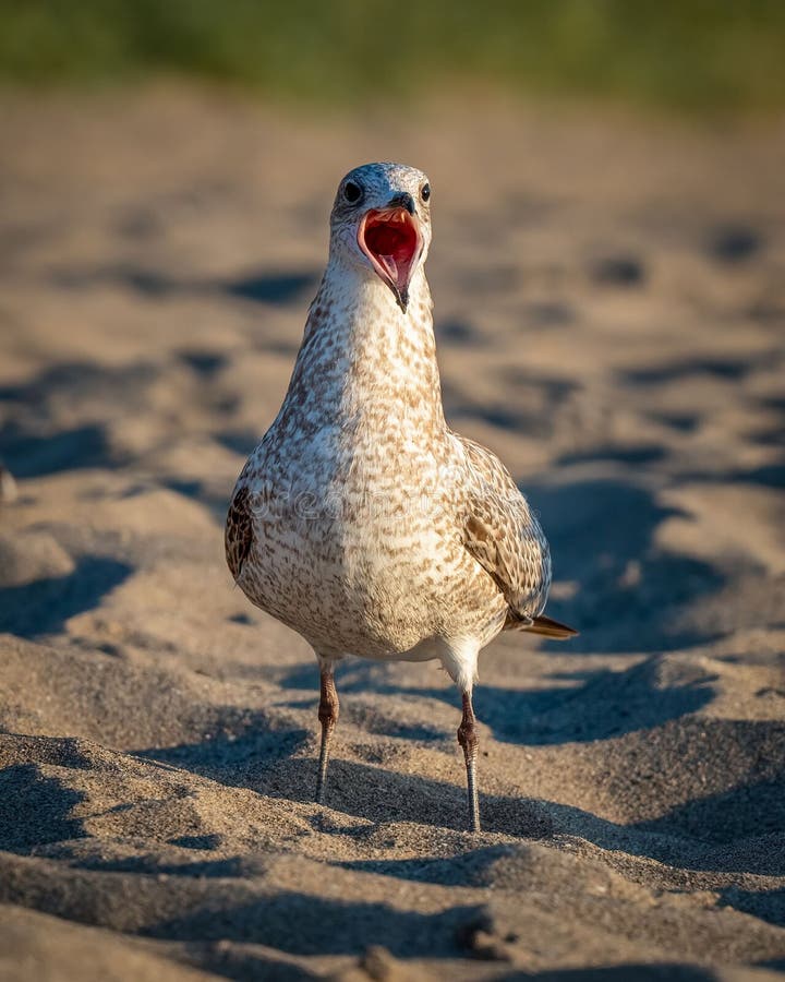 Closeup of a Screaming Seagull on the Sands Stock Photo - Image of ...