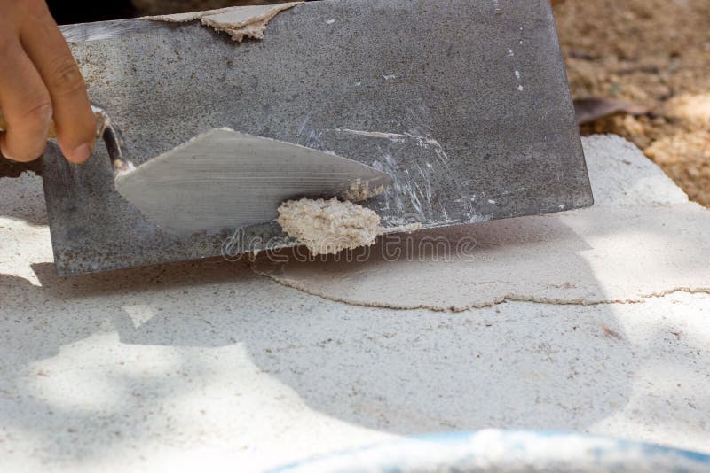 Closeup of the Screed Patching the Concrete Ground Stock Image - Image ...