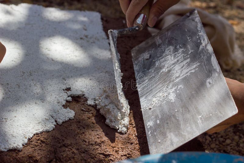 Closeup of the Screeds Patching the Concrete Ground Stock Photo - Image ...