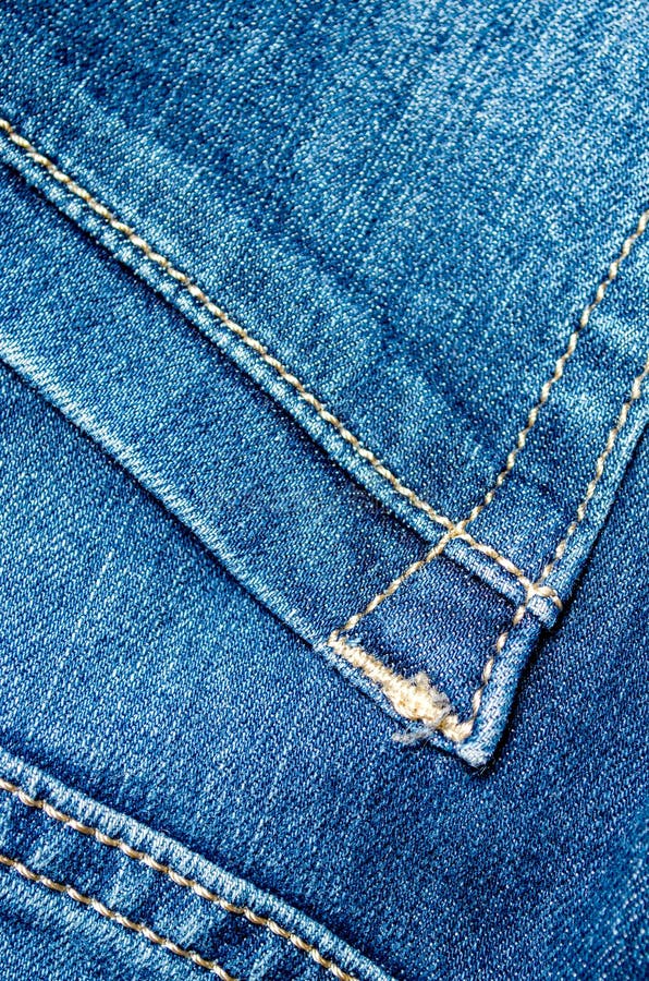 Close-up of the Seam and Texture on Blue Jeans Stock Photo - Image of ...