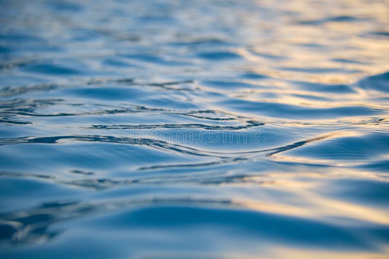 Closeup Seascape Surface of Blue Sea Water with Small Ripple Waves ...