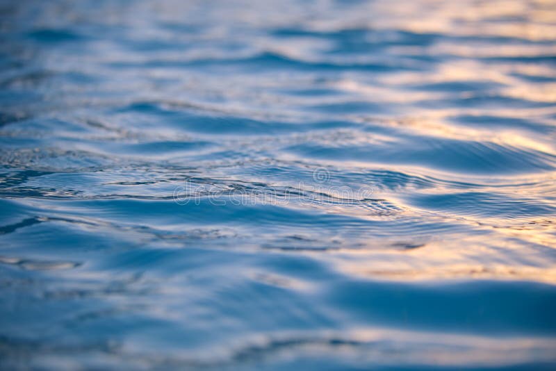 Closeup Seascape Surface of Blue Sea Water with Small Ripple Waves ...
