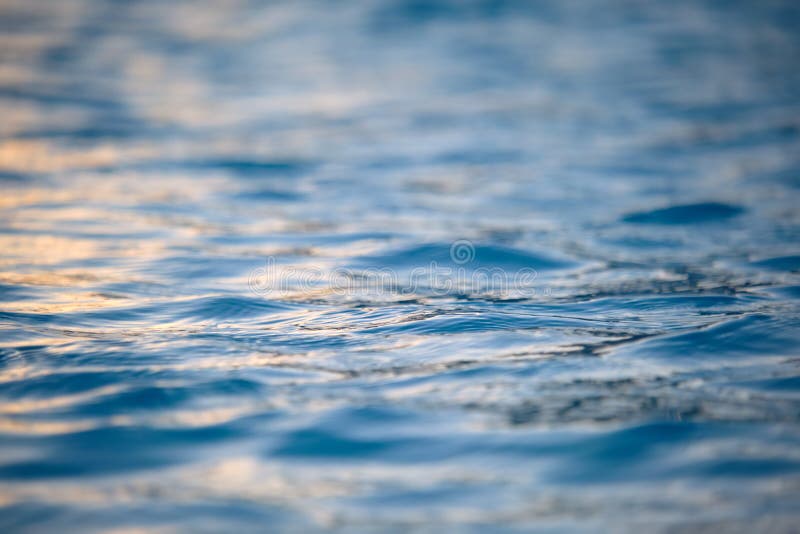 Closeup Seascape Surface of Blue Sea Water with Small Ripple Waves ...