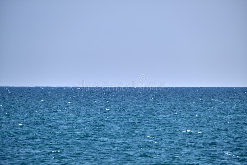 Closeup Seascape Surface of Blue Sea Water with Small Ripple Waves ...