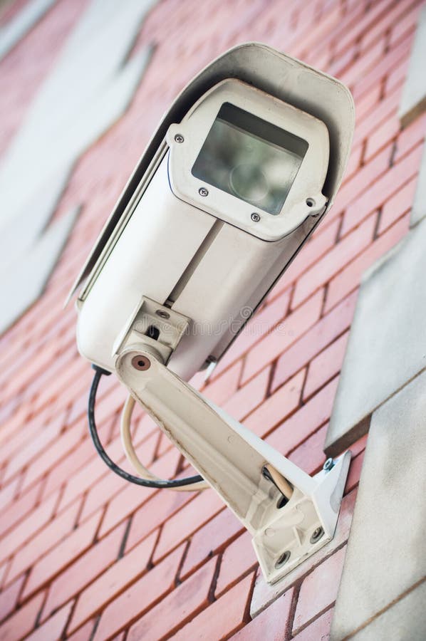 Security Camera on Brick Building Stock Image - Image of property, home ...